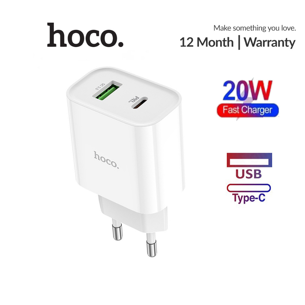 Củ sạc nhanh PD20W Hoco C80A/ C80 2 cổng ( USB + Type-C ) Quick charger 3.0 | Shopee Việt Nam