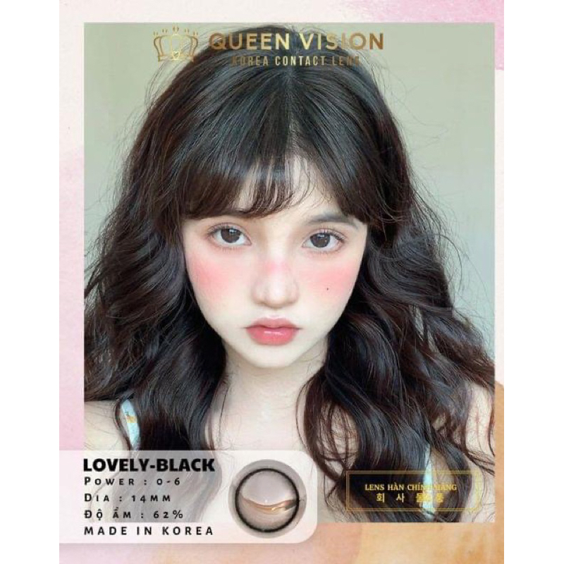 Kính Áp Tròng QUEEN VISION - Lovely black siêu tự nhiên | Shopee Việt Nam