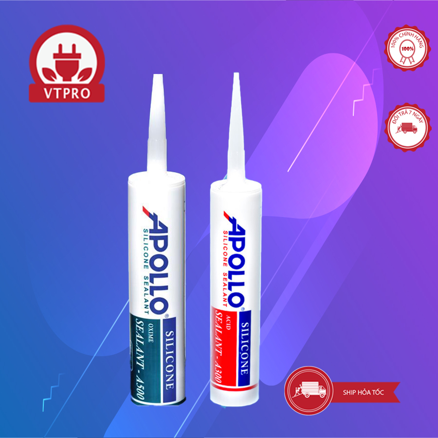 Keo silicon Apollo A300 trắng trong, trắng đục, đen hàng chính hãng ...