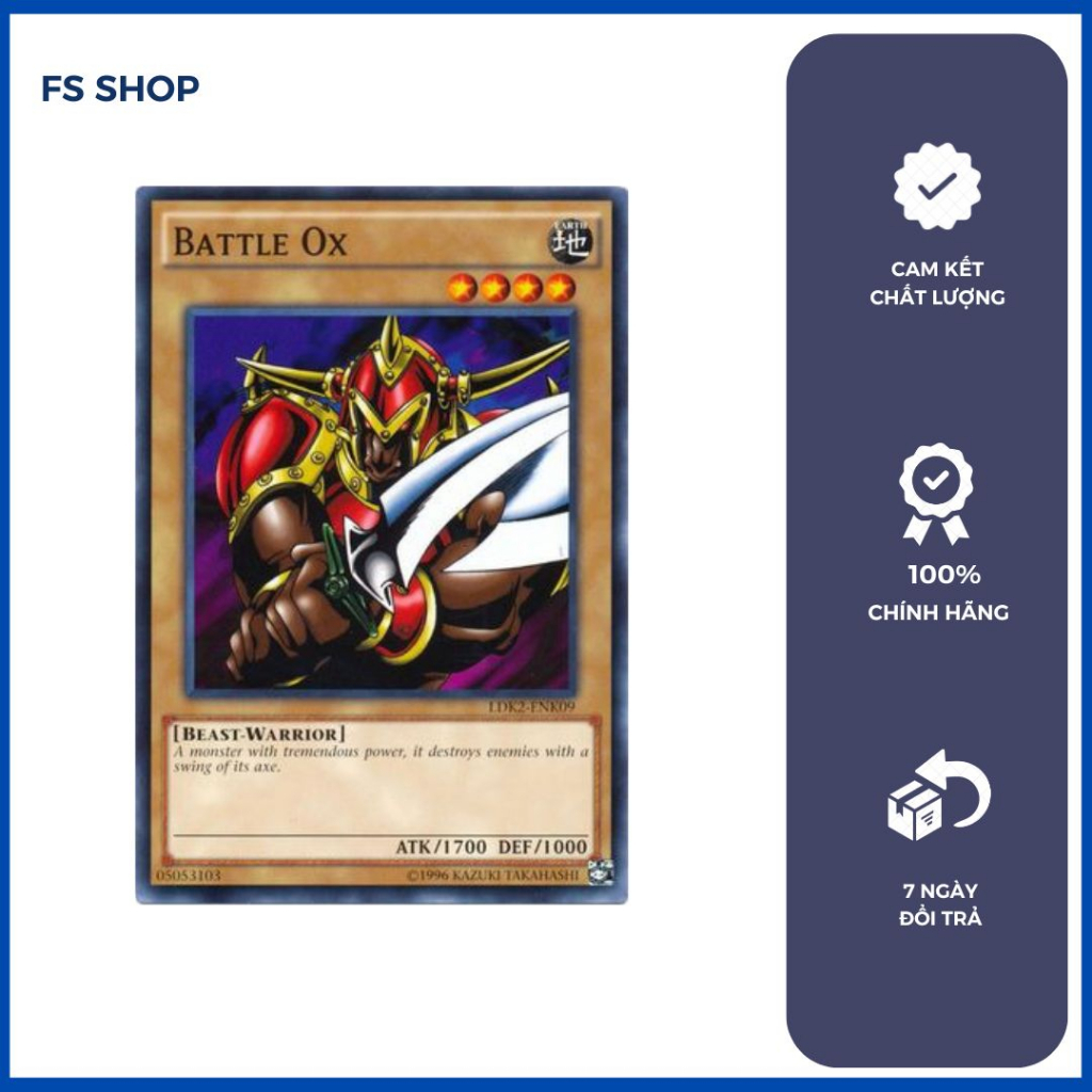 Thẻ bài Yugioh chính hãng Battle Ox (Common ) | Shopee Việt Nam
