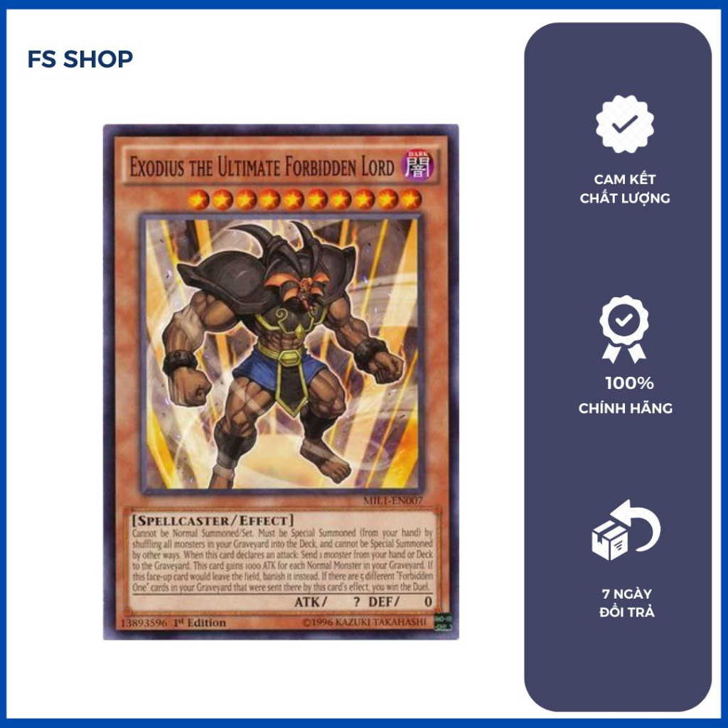 Thẻ bài Yugioh Chính Hãng Exodius The Ultimate Forbidden Lord (Common ...