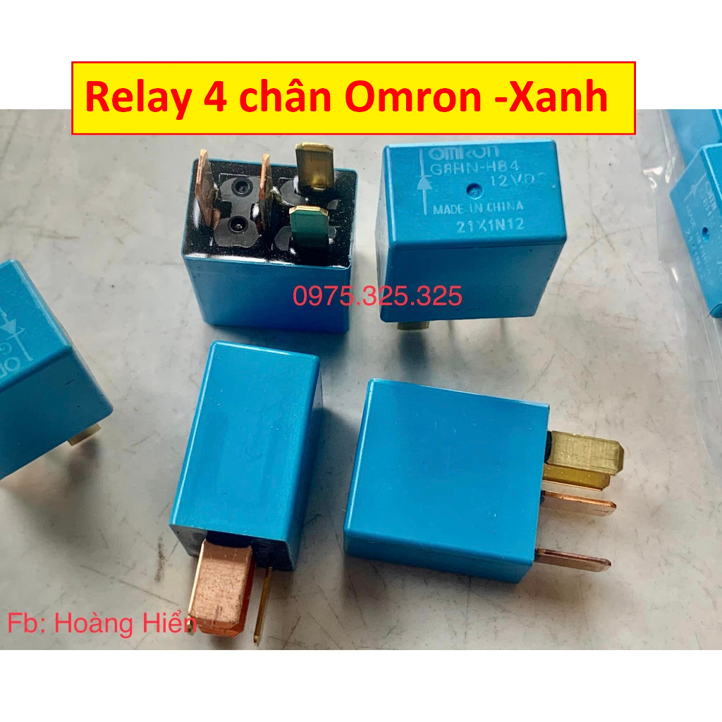 Relay 4 chân Omron XANH - Cao - có diode,chất lượng Nais Bosch Mitsuba mazda Denso Seido rờ le ...