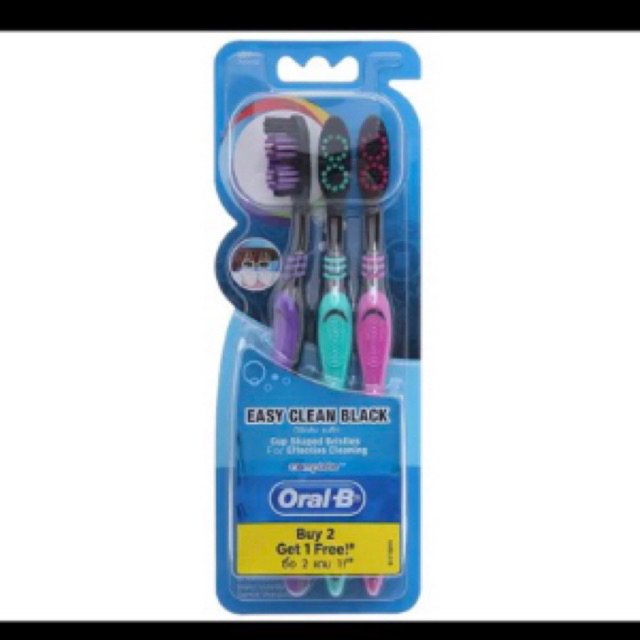 Bàn chải đánh răng mềm Oral B easy clean black vỉ 3 cây | Shopee Việt Nam