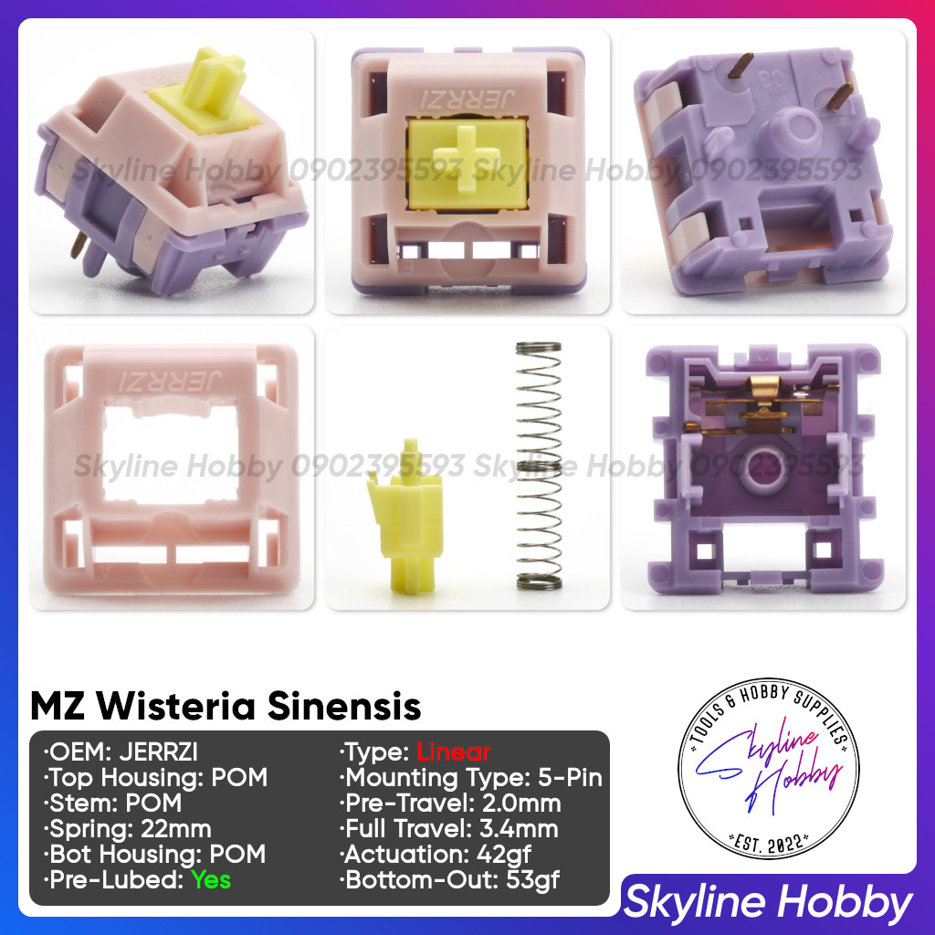 P1 - Switch bàn phím cơ JERRZI - Wisteria, Begonia, Mica, Rouge, Luoli ...