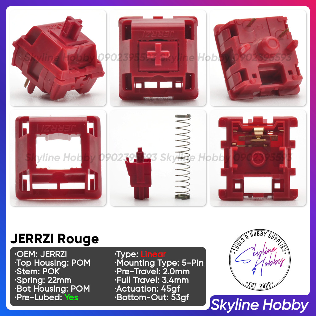 P1 - Switch bàn phím cơ JERRZI - Wisteria, Begonia, Mica, Rouge, Luoli ...