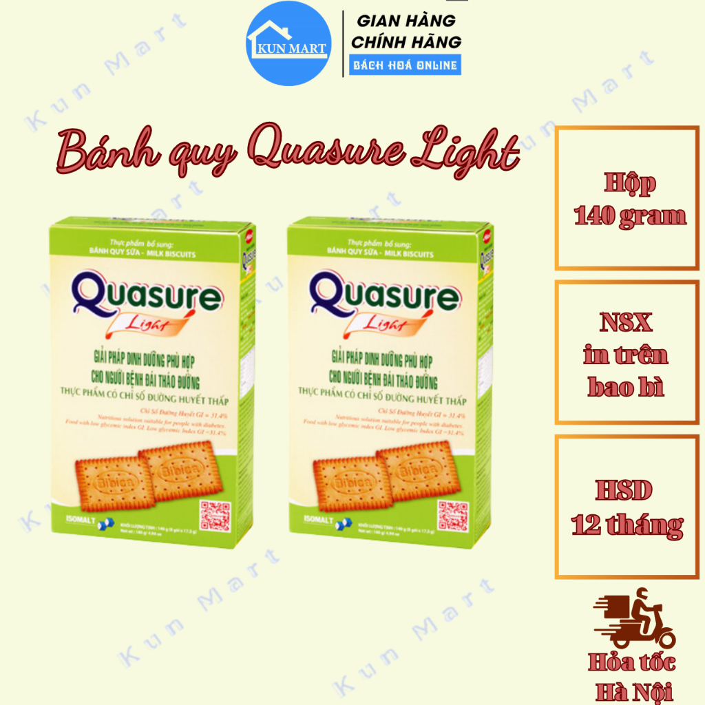 Bánh quy Quasure Light đủ vị thơm ngon hộp 140g (Dành cho người ăn ...