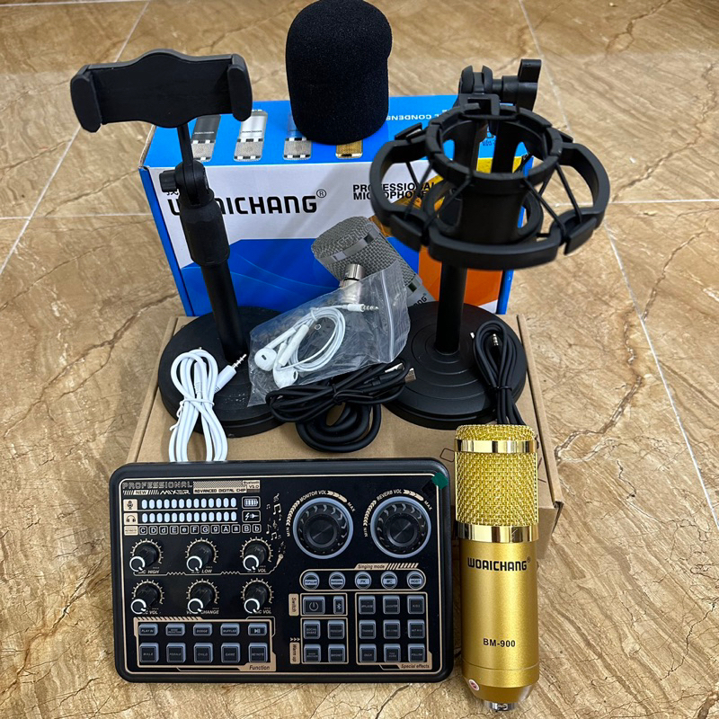 Combo Chọn Bộ Hát Thu Âm Livestream BM900 - Sound card K600 tặng kèm ...