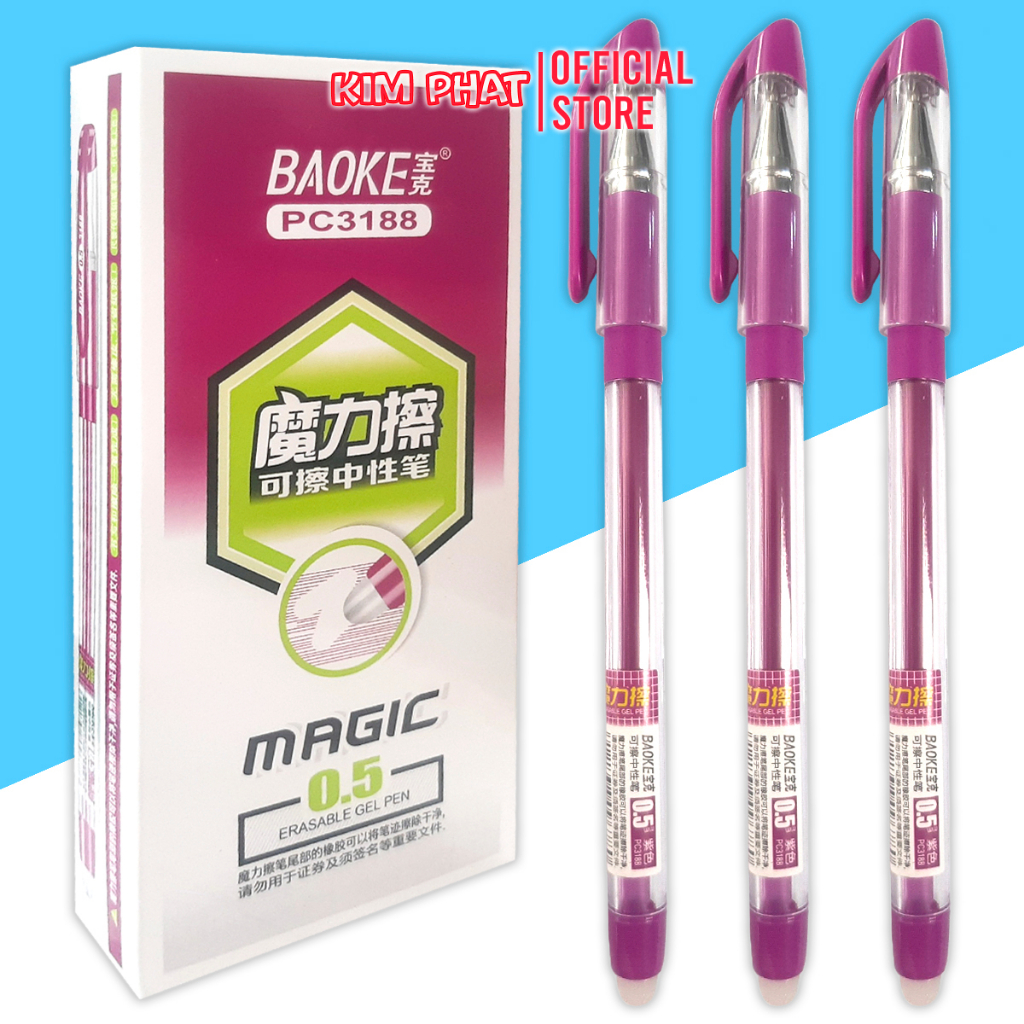 Bút gel tẩy xóa được Magic Baoke PC 3188 Ngòi 0.5mm Mực Tím - 1 cây ...
