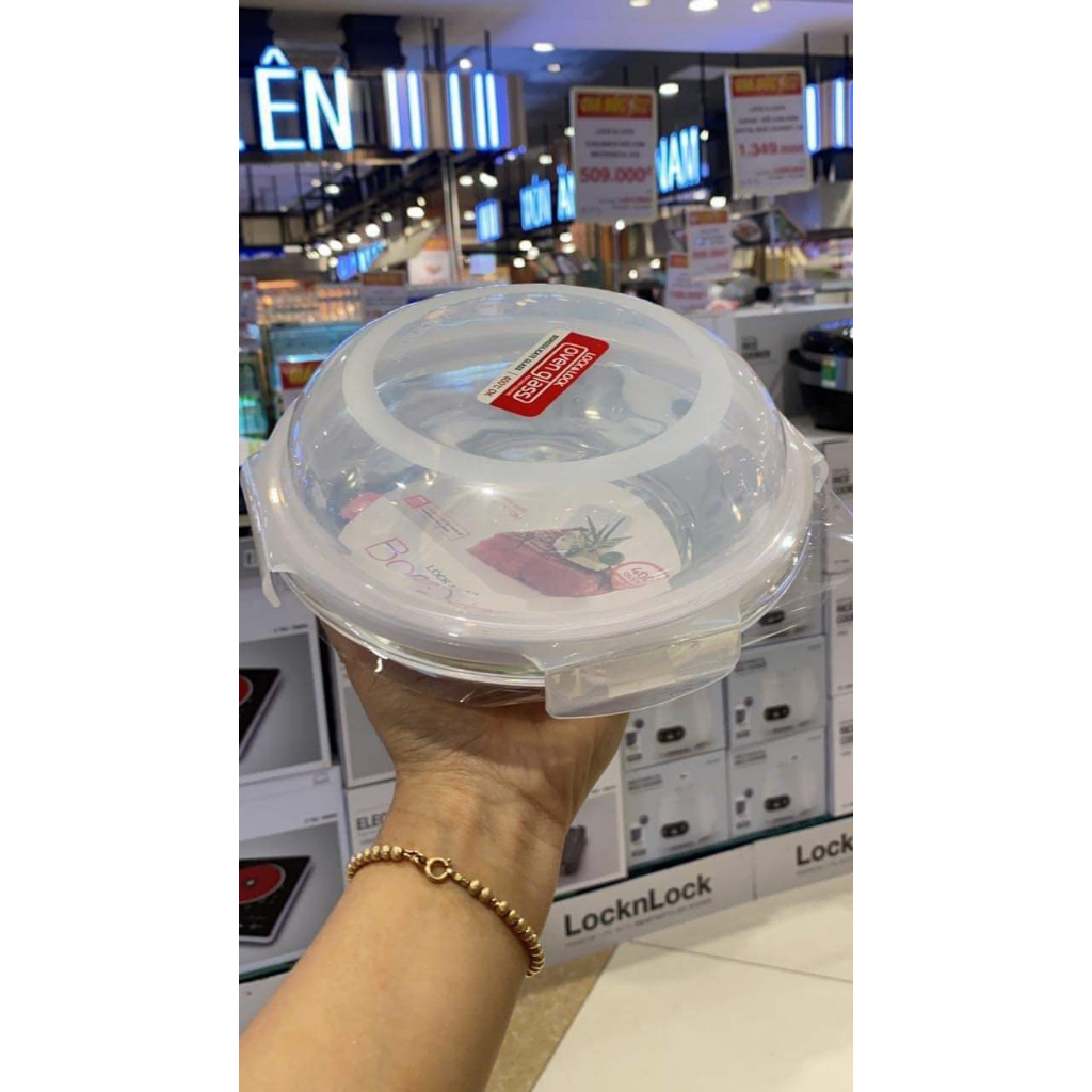 Đĩa Thủy Tinh Chịu Nhiệt Nắp Vòm Lock&Lock LLG883 18cm hàng chính hãng ...