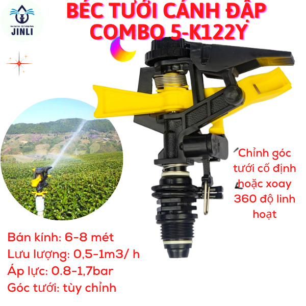[TI INOX] Combo 5 cái Taiwan- K122Y Béc tưới cây cánh đập tùy chỉnh góc ...