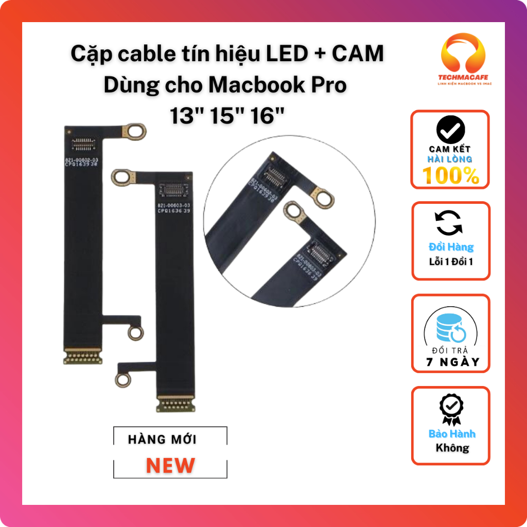 Bộ 2 Cáp LED CAMERA Thay Thế Cho Màn Hình Macbook Pro 13"-15"-16" inch ...