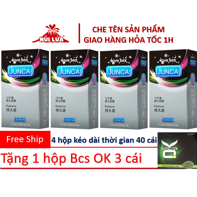 [COMBO] 4 hộp Bao cao su KÉO DÀI THỜI GIAN JUNCAI Performa 40 bao Tặng 1 hộp Ok | Shopee Việt Nam