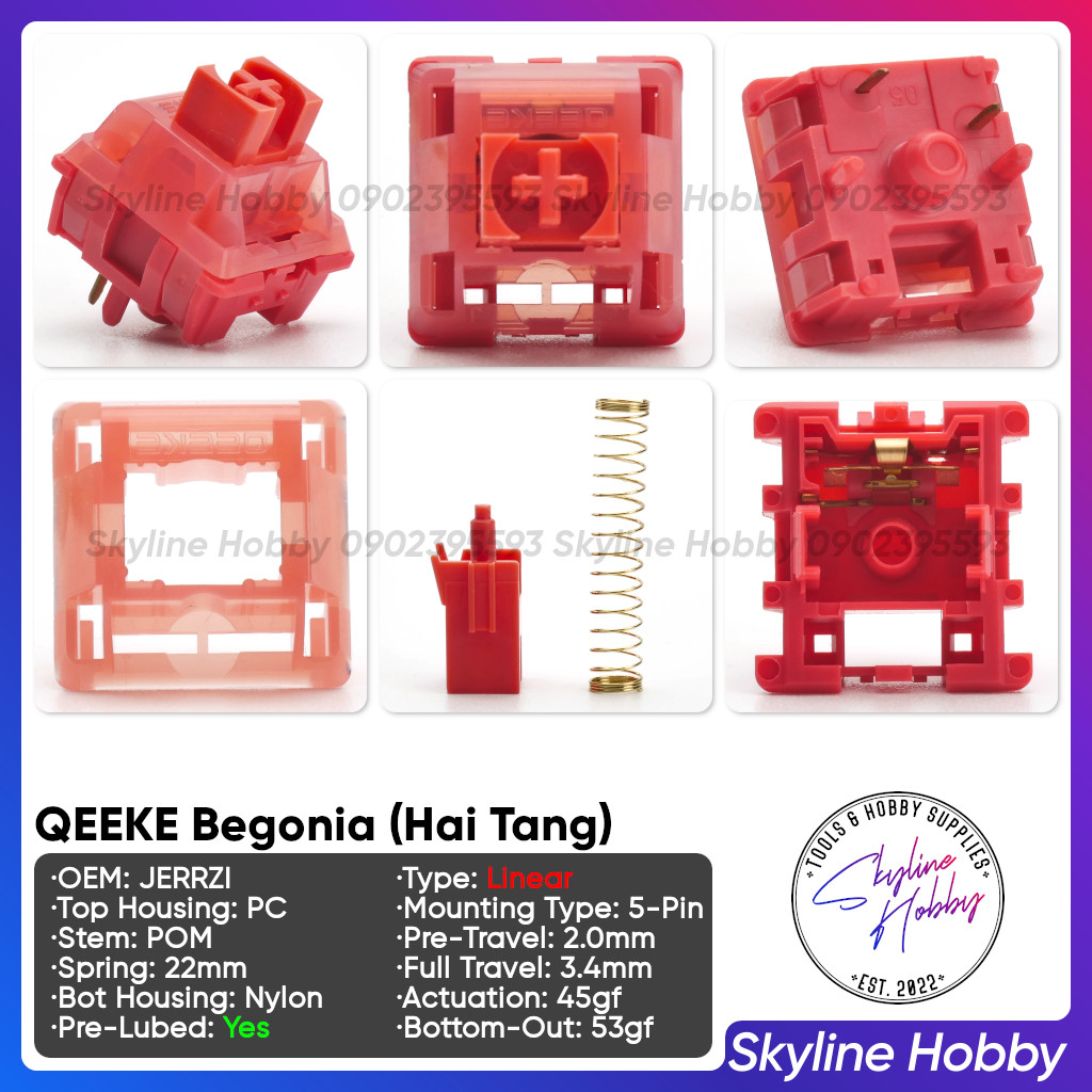 P1 - Switch bàn phím cơ JERRZI - Wisteria, Begonia, Mica, Rouge, Luoli ...