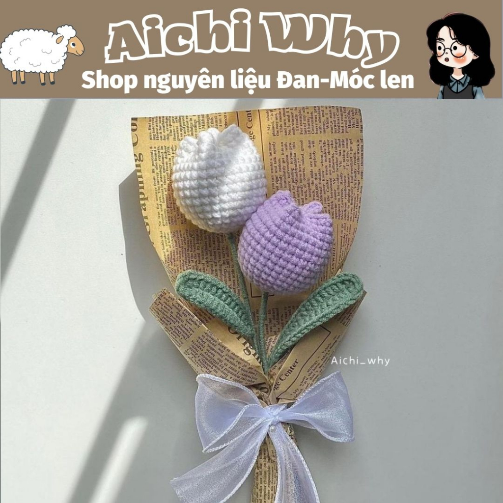 {DIY}Set nguyên liệu móc Len Hoa Tulip🌷+Video hướng dẫn cho người học ...