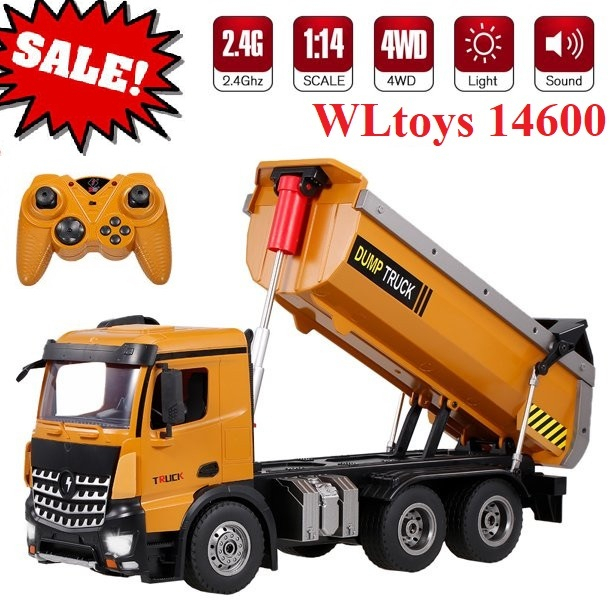 Xe ben điều khiển từ xa Wltoys 14600 đồ chơi ô tô xe công trình 6 bánh ...