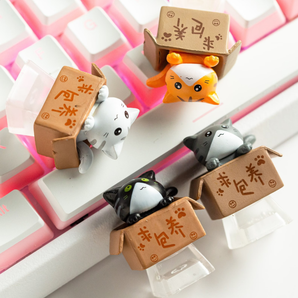 Keycap mèo xuyên led siêu đẹp, Nút bàn phím mèo dễ thương cho bàn phím ...