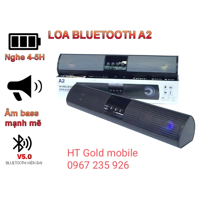 Loa Bluetooth Speaker A2 Dáng Dài 2 Loa LED Light kết nối điện thoại ...
