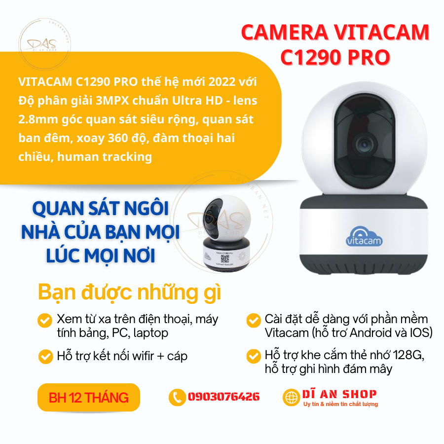 VITACAM C600C PRO THẾ HỆ MỚI 2022 - ĐỘ PHÂN GIẢI 3MPX CHUẨN ULTRA HD ...