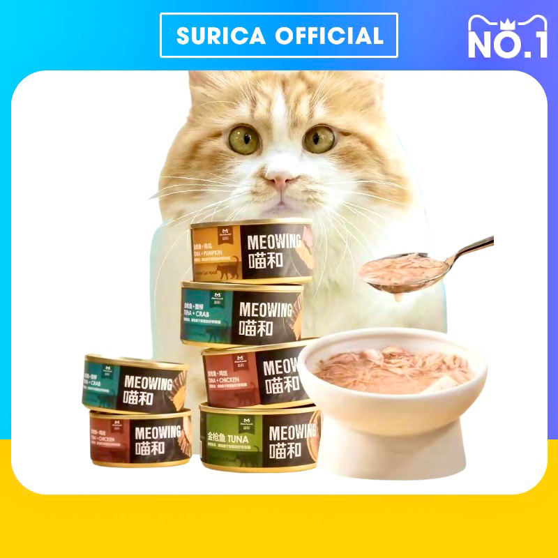 Pate cho mèo Meowing Đồ ăn cho mèo kén ăn tăng cân tăng mặt nọng hỗ trợ tiêu hóa Surica (85gr ...