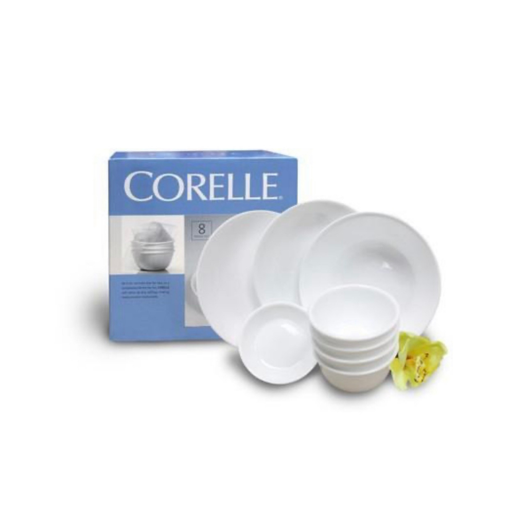 Bộ tô chén dĩa thuỷ tinh Mỹ Corelle 8 món 8 N-LP Winter Frost | Shopee Việt Nam