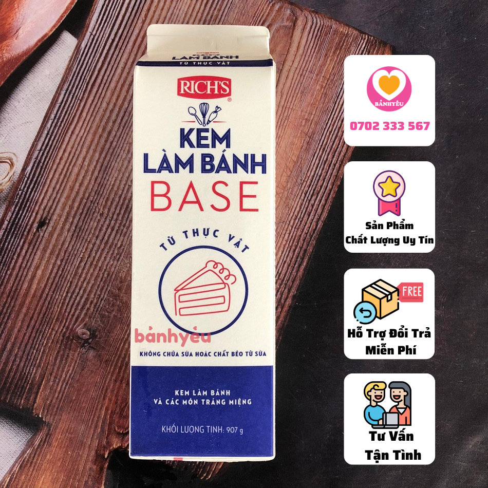 [Chỉ giao Tp.HCM] Kem Topping Rich's Base làm bánh 907g - DL10 | Shopee ...