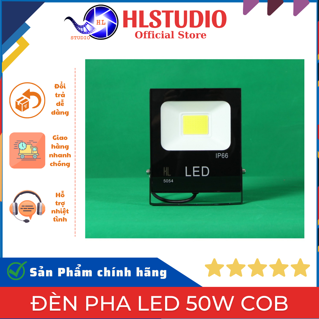 Đèn Pha Led 50w COB 5054 đủ công suất HL Lighitng | Shopee Việt Nam