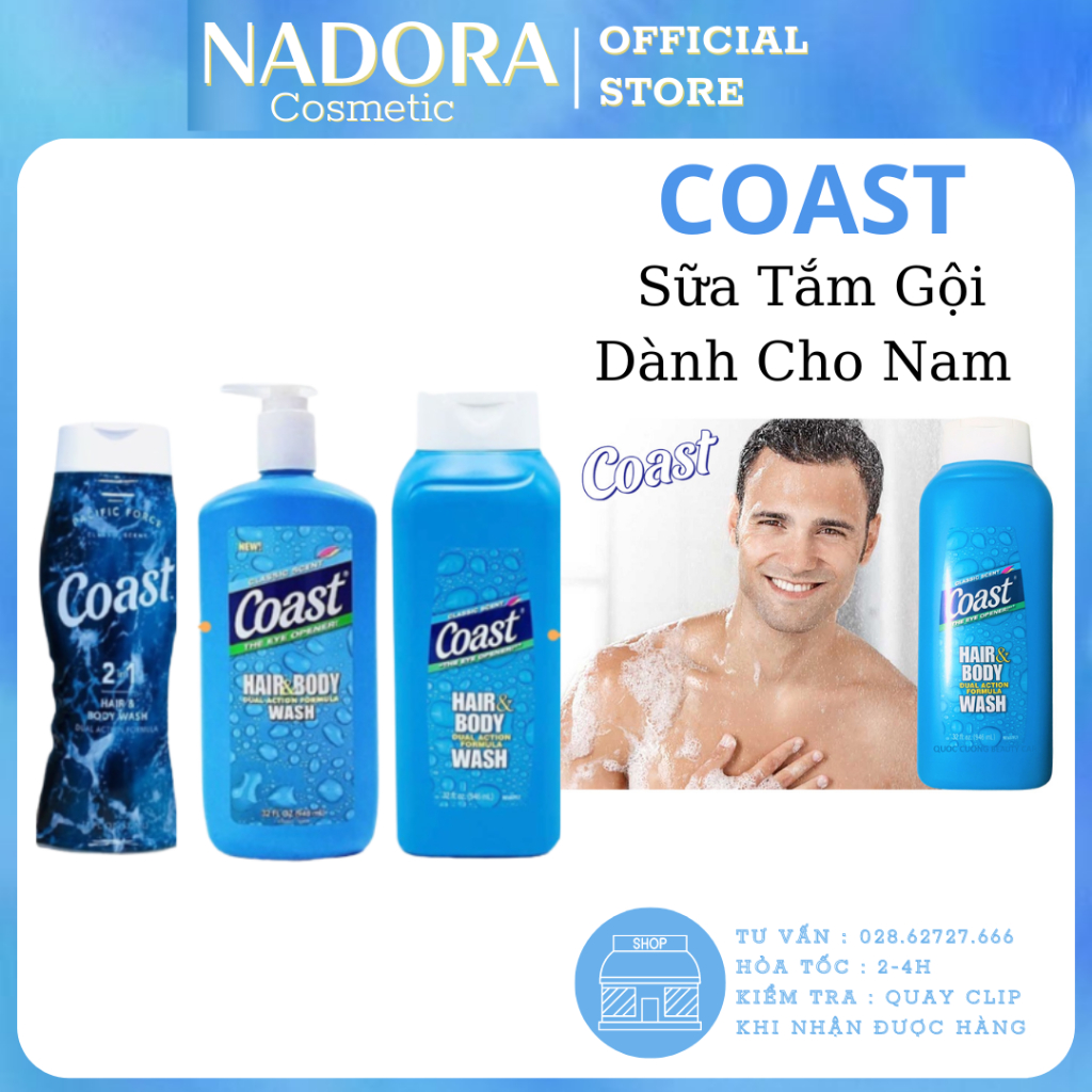 Sữa Tắm Gội Cho Nam Coast Dual Action Formula Classic Scent (946ml ...