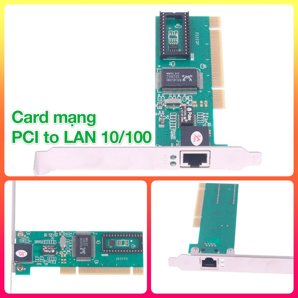 Card mạng PCI thường ra LAN Gigabit Ethernet 10/100 Mbps chipset ...