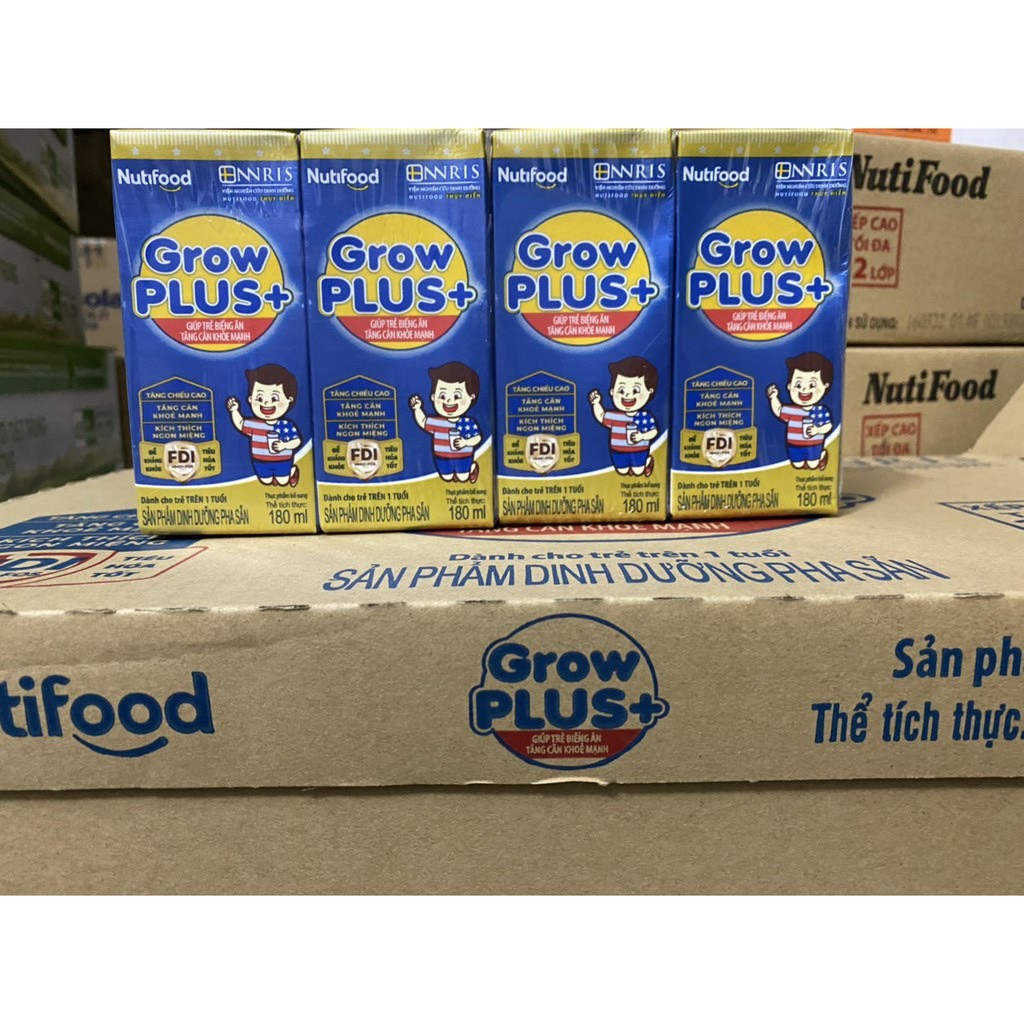 Lốc 4 Hộp Sữa Bột Pha Sẵn Nuti Grow Plus Xanh 180ml | Shopee Việt Nam
