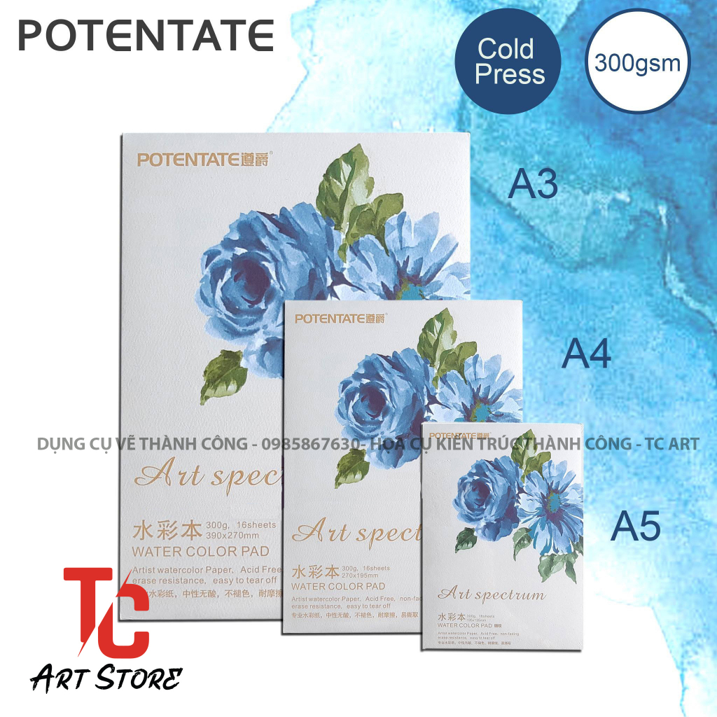 Pad Canson A3/A4/A5 300gsm - Vân Cold Vẽ Màu Nước Potentate Cao Cấp ...