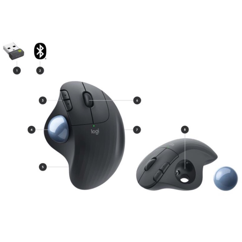 Chuột Logitech Ergo M575 / M575S bi xoay không dây kết nối Usb Wireless hoặc Bluetooth - Chính ...