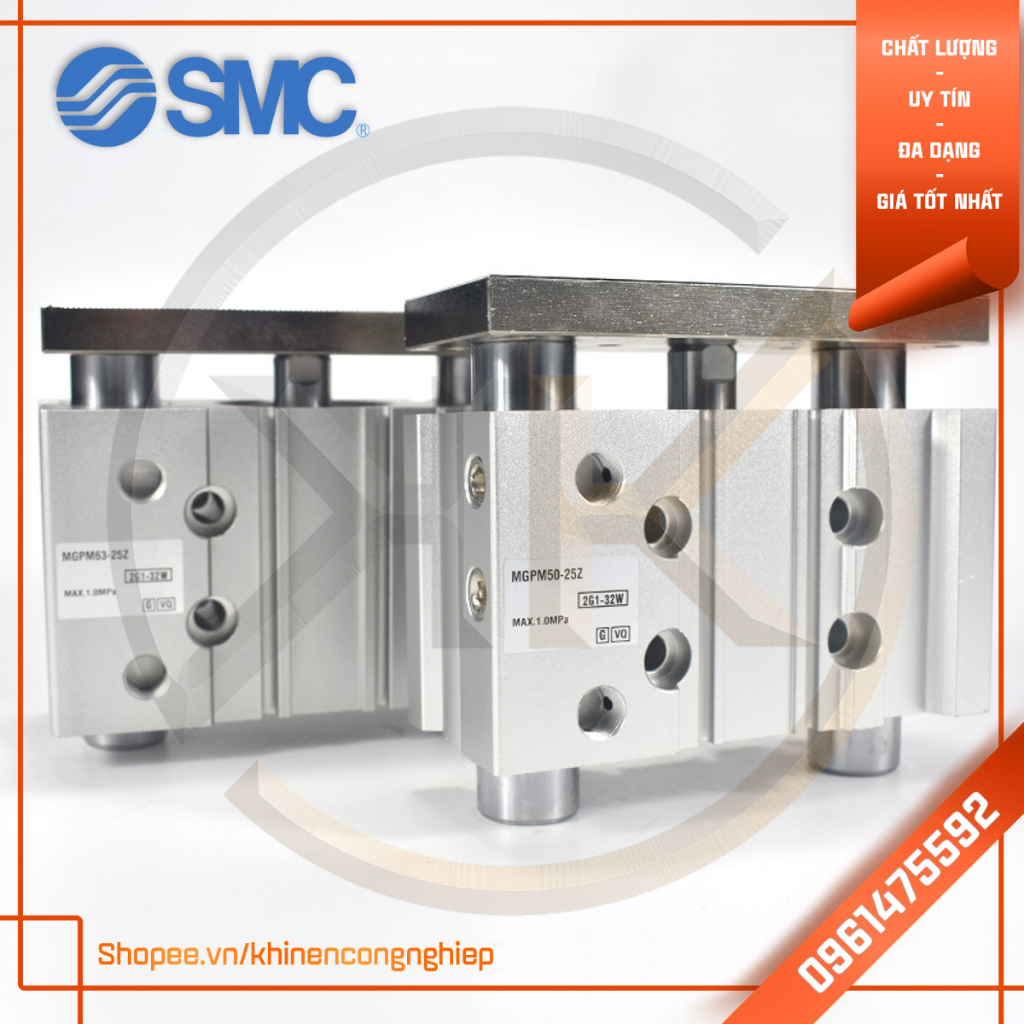 Xi Lanh Khí Nén 3 Ty SMC MGPM40 x 25/30/40/50/75/100/125/150 DZ | Shopee Việt Nam