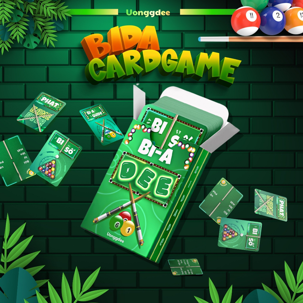 UONGGDEE bộ bài Uống đê BIDA DEE boardgame bi-a BIDADEE siêu đỉnh cho ...