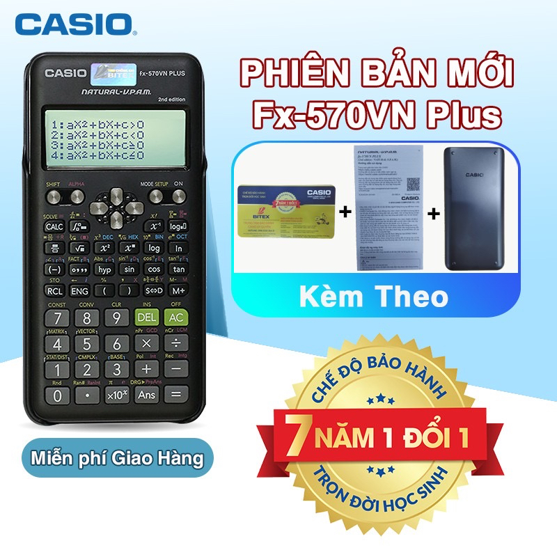 Máy tính Casio FX-570VN Plus New (2nd Edition) dành cho học sinh cấp 2 ...