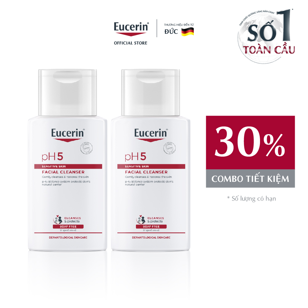 [Ưu đãi 30%] Bộ 2 Sữa Rửa Mặt Dịu Nhẹ Cho Da Nhạy Cảm Eucerin pH5 ...