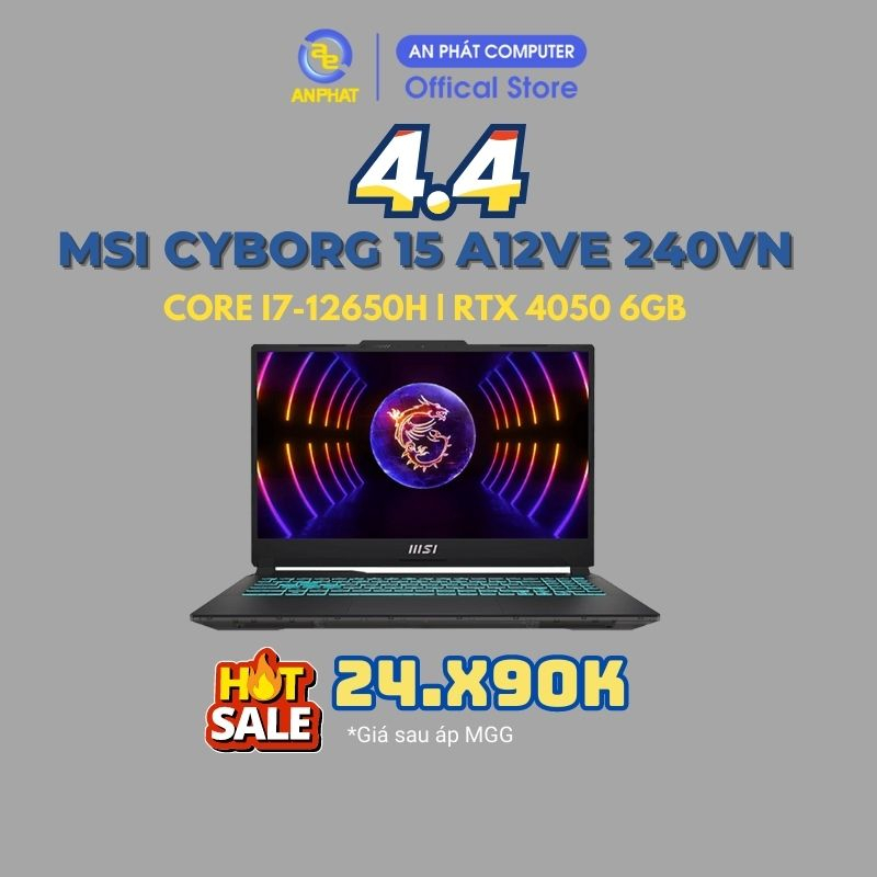 Laptop MSI Cyborg 15 A12VE 240VN (Core i7-12650H & RTX 4050) | Shopee ...