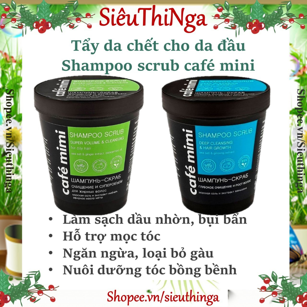 Dầu gội tẩy tế bào chết da đầu CAFÉMIMI làm sạch và làm phồng tóc 330g | Shopee Việt Nam