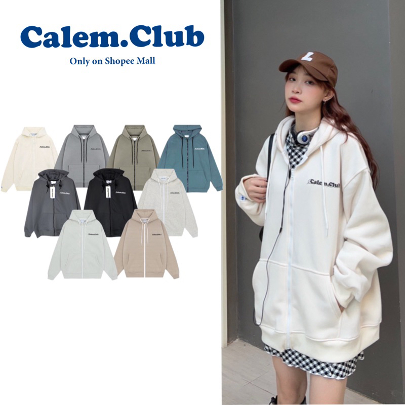 Calem Club - Áo khoác Hoodie zip IN CHỮ basic nhiều màu dày dặn form ...