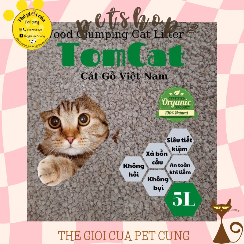 Cát Gỗ Tomcat 5L 2kg . Cát vệ sinh cho mèo. Cát lót chuồng | Shopee Việt Nam