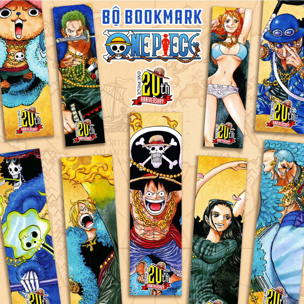 Bộ 9 bookmark One Piece phiên bản kỷ niệm 20 năm - bookmark anime manga ...