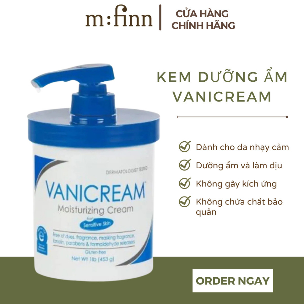 Vanicream - Kem dưỡng ẩm cho da có vòi, phục hồi và duy trì độ ẩm ...