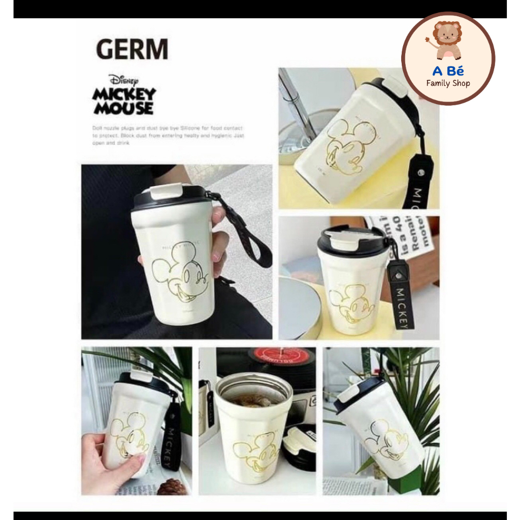 Cốc ,ly loại nhỏ, có nắp bằng thép không gỉ, hình chuột Mickey | Shopee ...
