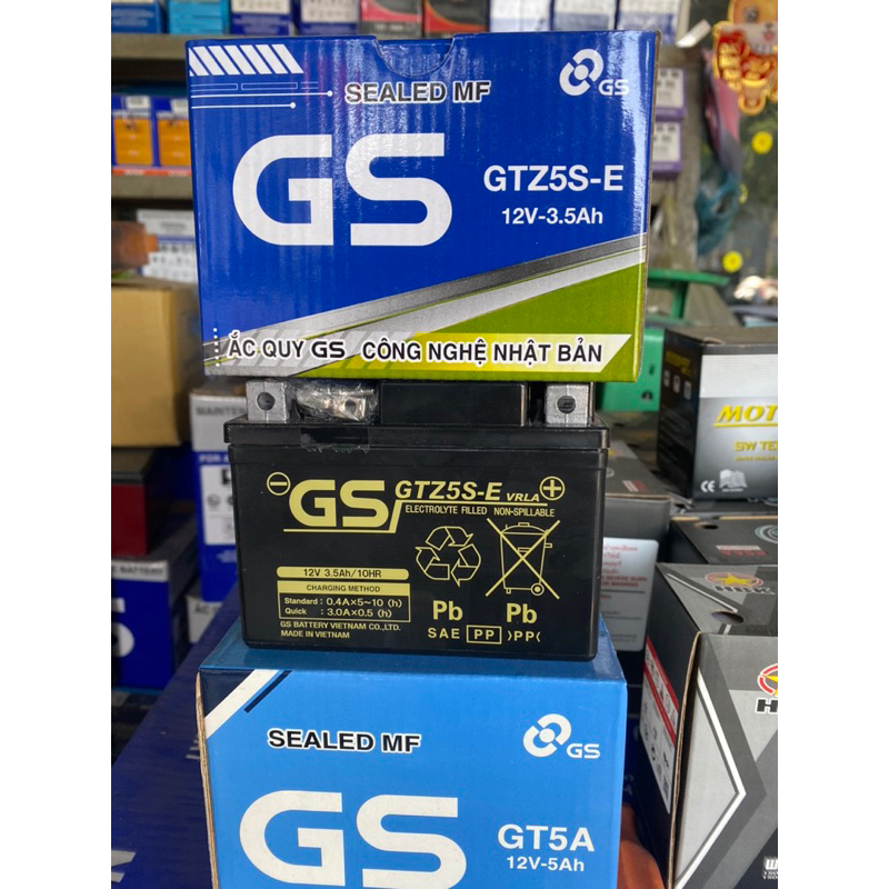 Ắc quy khô GS GTZ5S 3,5Ah Wave RS Rsx Rsv S, Nouvo456, Airblade110 ...