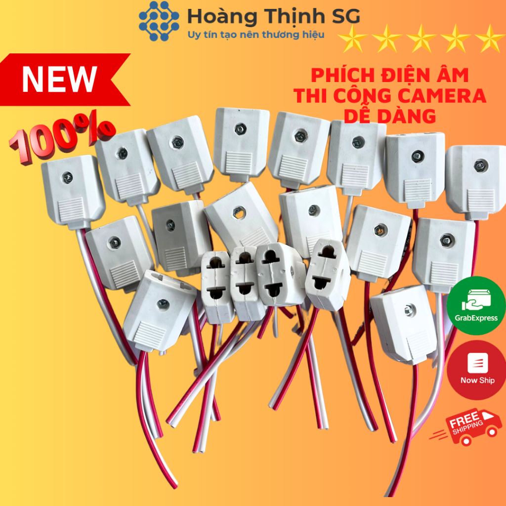 Ổ cắm điện âm liền dây, phích cắm điện âm, chui cắm điện âm cho camera ...