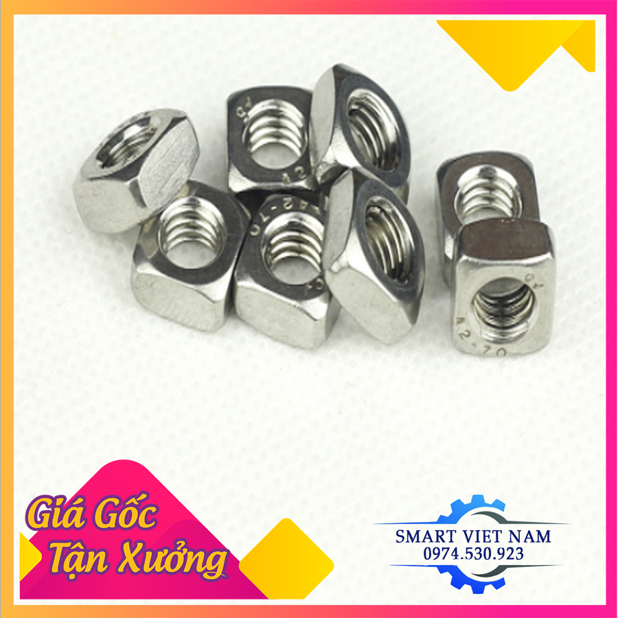 Ecu vuông inox,đai ốc vuông inox M5-M12 combo 10 chiếc | Shopee Việt Nam