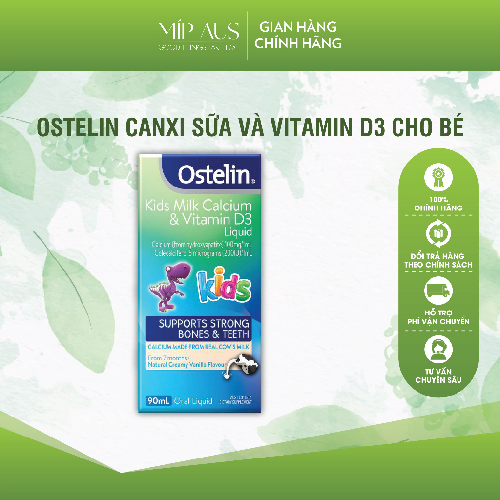 Bổ sung Canxi cho bé Ostelin Kids Milk Calcium & Vitamin D3 Liquid 90ml | Shopee Việt Nam