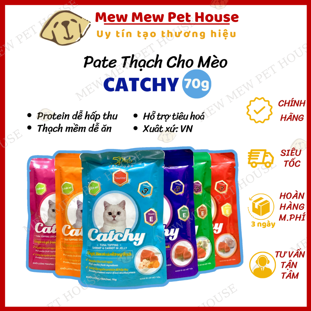 Pate Catchy 70g Cho Mèo Con Và Mèo Trưởng Thành --- PATE GÓI TIỆN LỢI ...