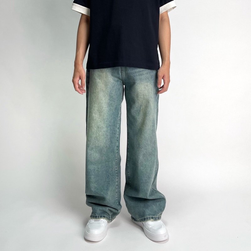 SEA WASH JEANS - Quần xanh wash ống siêu to 1003 | Shopee Việt Nam