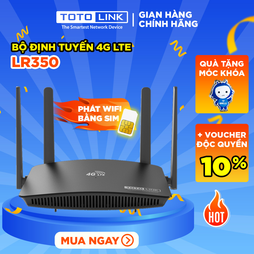 Bộ Phát Wifi Di Động 4G LTE TOTOLINK LR350 Phát Wifi từ Sim | Shopee Việt Nam