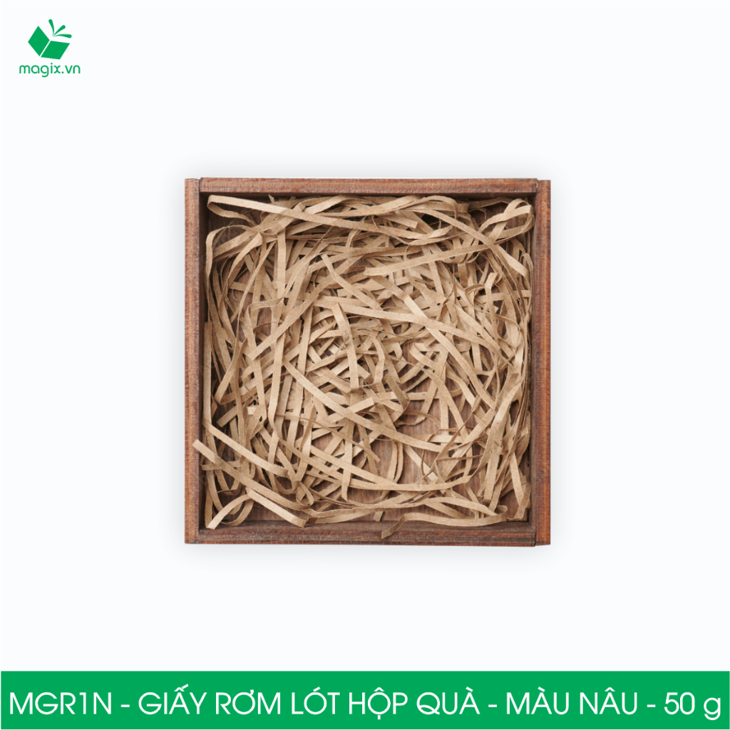 MGR1N - 50g Giấy rơm lót hộp quà màu nâu - Giấy sợi rơm trang trí ...